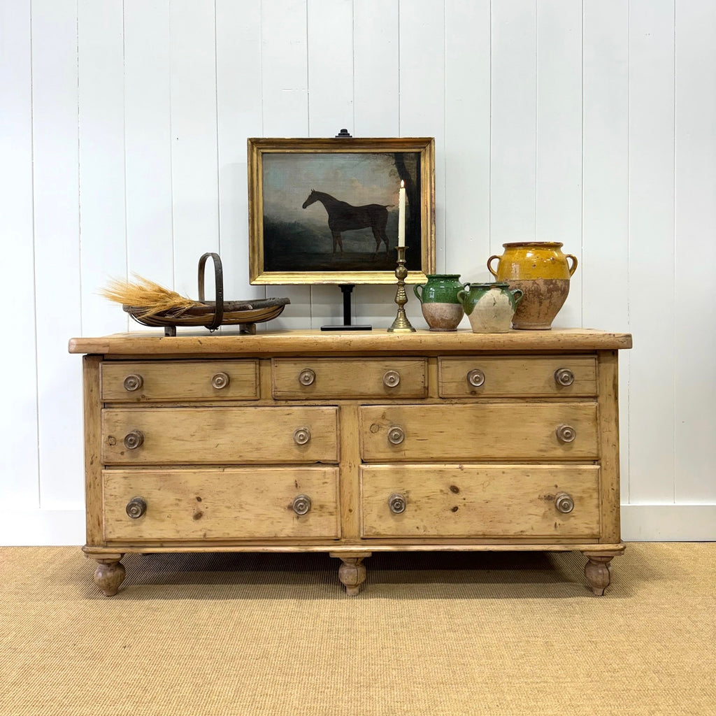 A Light Pine Antique English Sideboard on Tulip Feet c1890 – The Parsons Nose Antiques