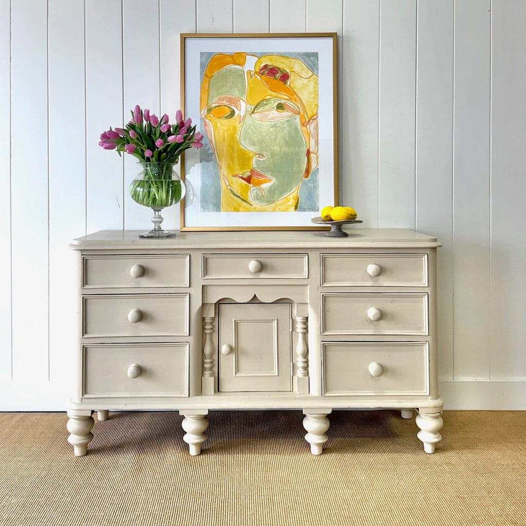 An English Country 7 Drawer Pine Buffet or Sideboard – The Parsons Nose Antiques