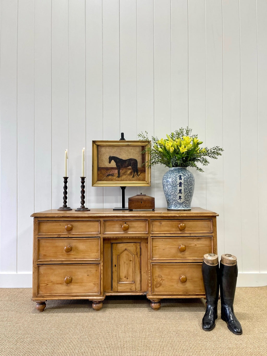 A Large English Pine Country 7 Drawer Buffet or Sideboard c1860 – The Parsons Nose Antiques