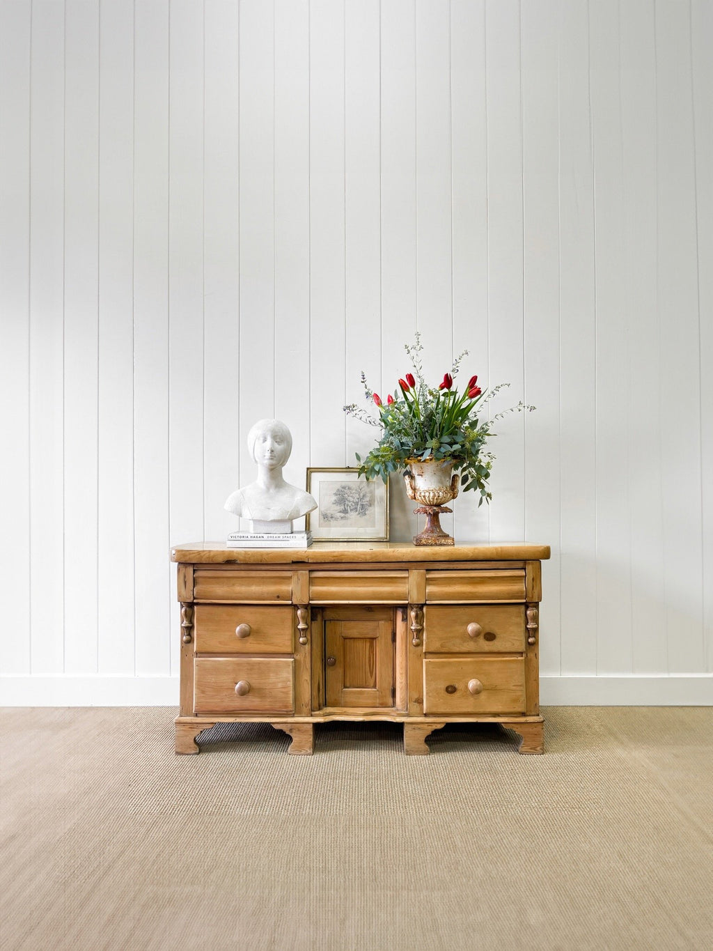 An Antique English Pine Sideboard with Good Bracket Feet c1890 – The Parsons Nose Antiques