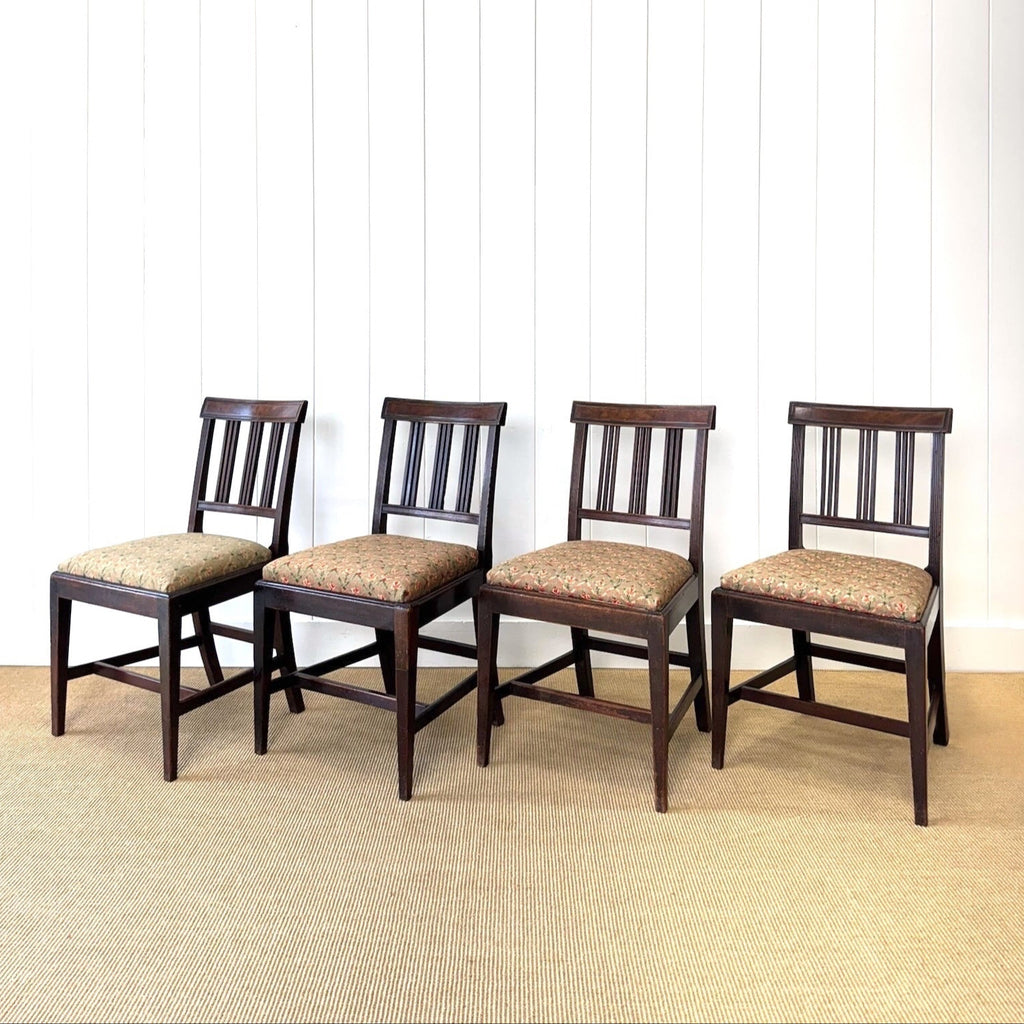 A Set of 4 Antique Upholstered Georgian Mahogany Side Chairs – The ...