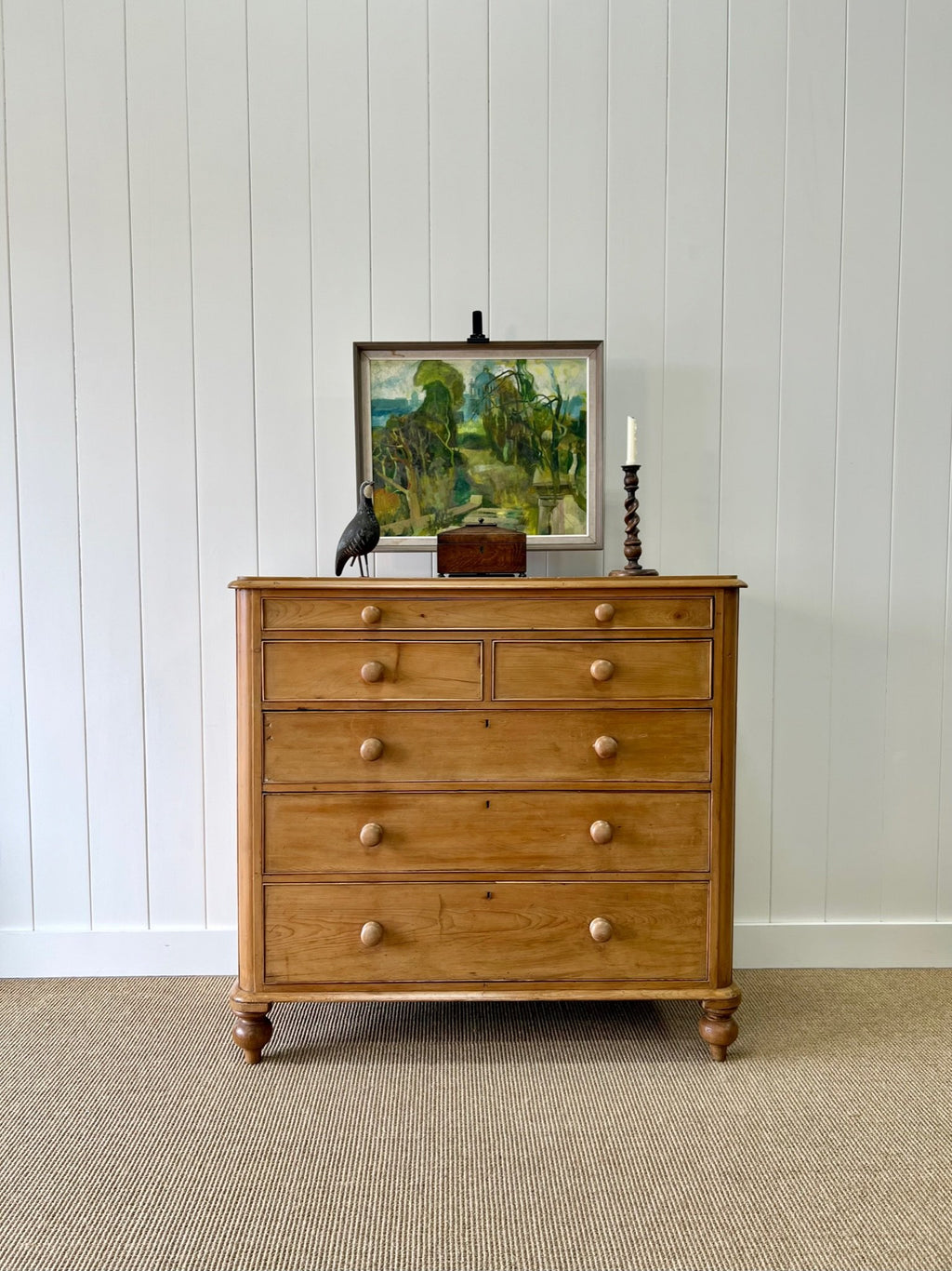 An English Pine Chest of Drawers Dresser with Wooden Knobs c1880 – The ...