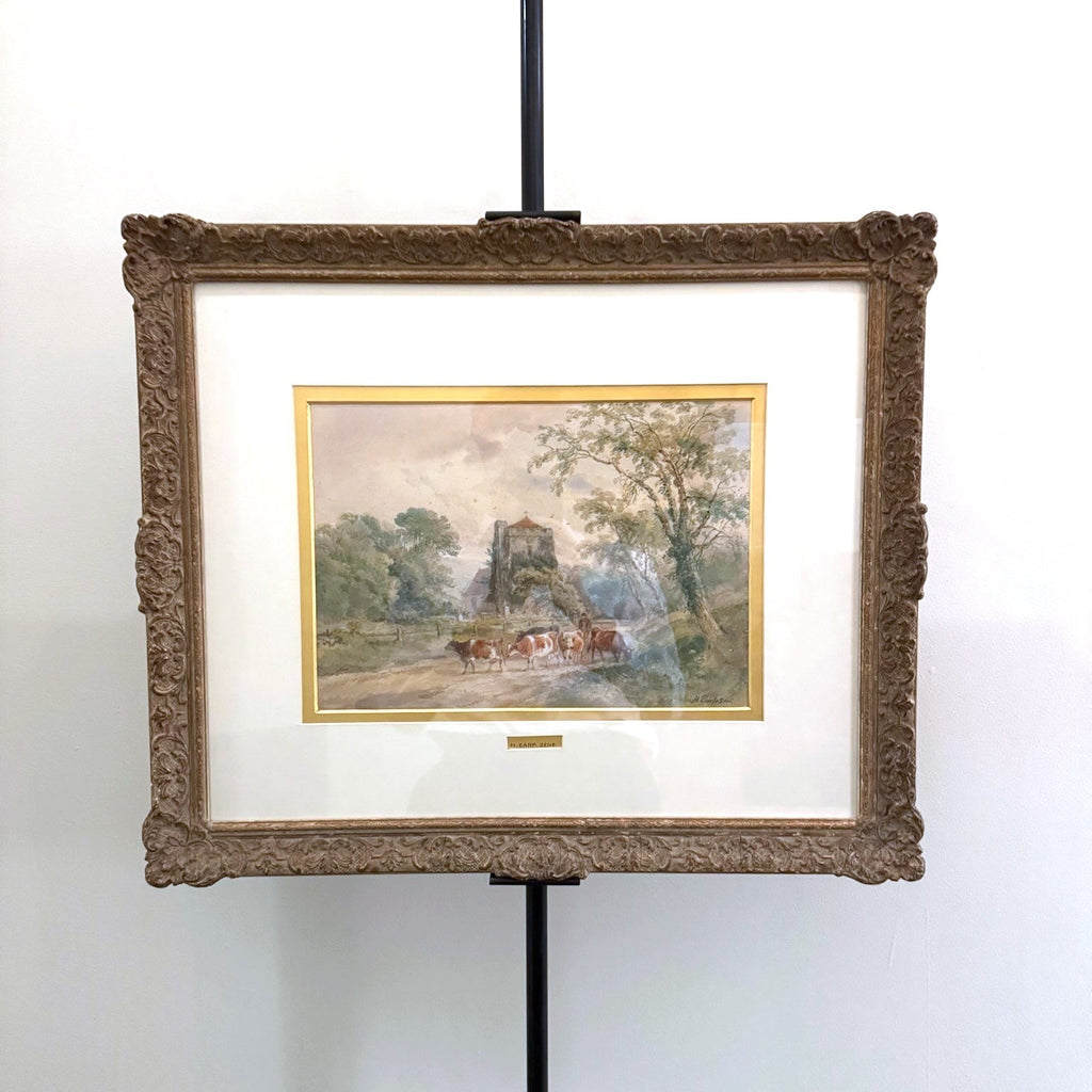 Henry Earp Senior, "The church at Hamsey" watercolor framed – The ...