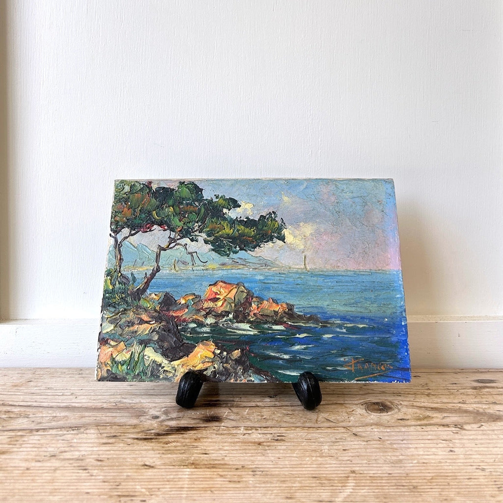 Vintage French Oil Painting on Board Provence Esterel - signed Franco ...